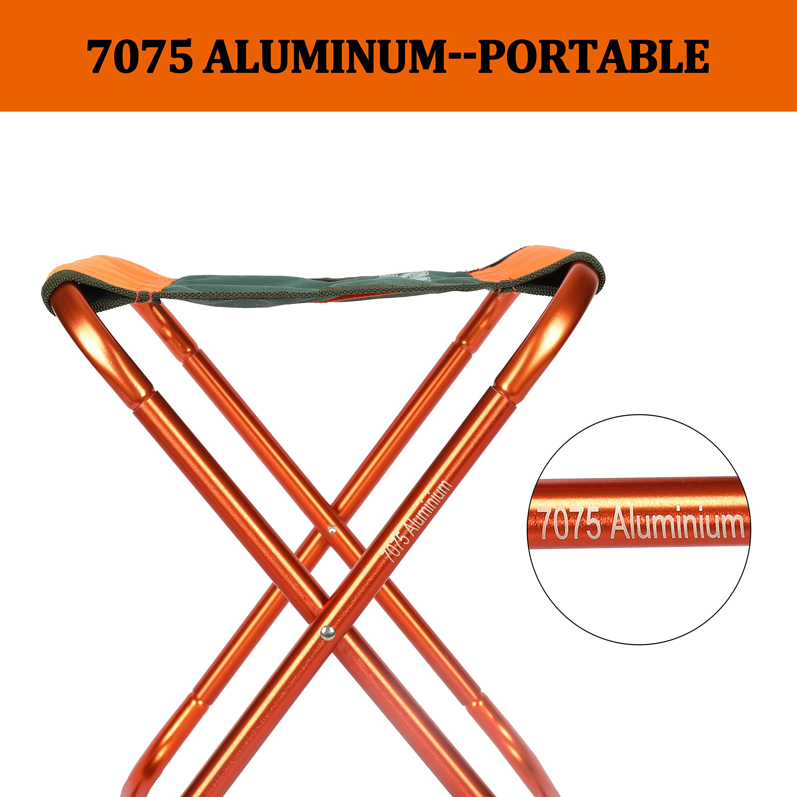 spofine Folding Camping Stool, Sturdy Portable Chair for Adults, Foldable Stool for Fishing, Hunting, Travel, Backpack(Size:XL)