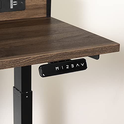 South Shore Majyta Adjustable Height Standing Desk with Built in Power Bar, Matte Black, Contemporary