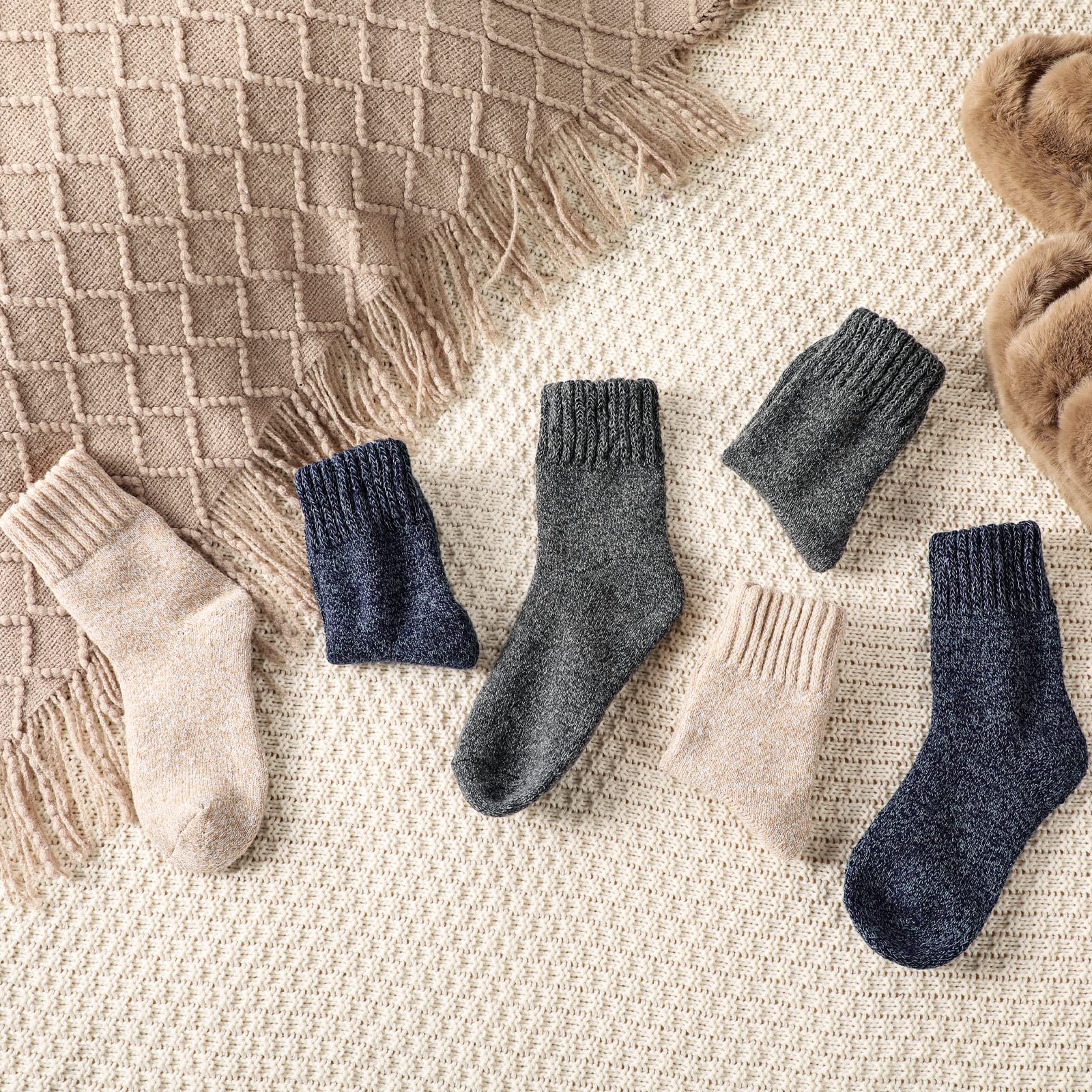 Trifabricy 3 Pairs Wool Socks