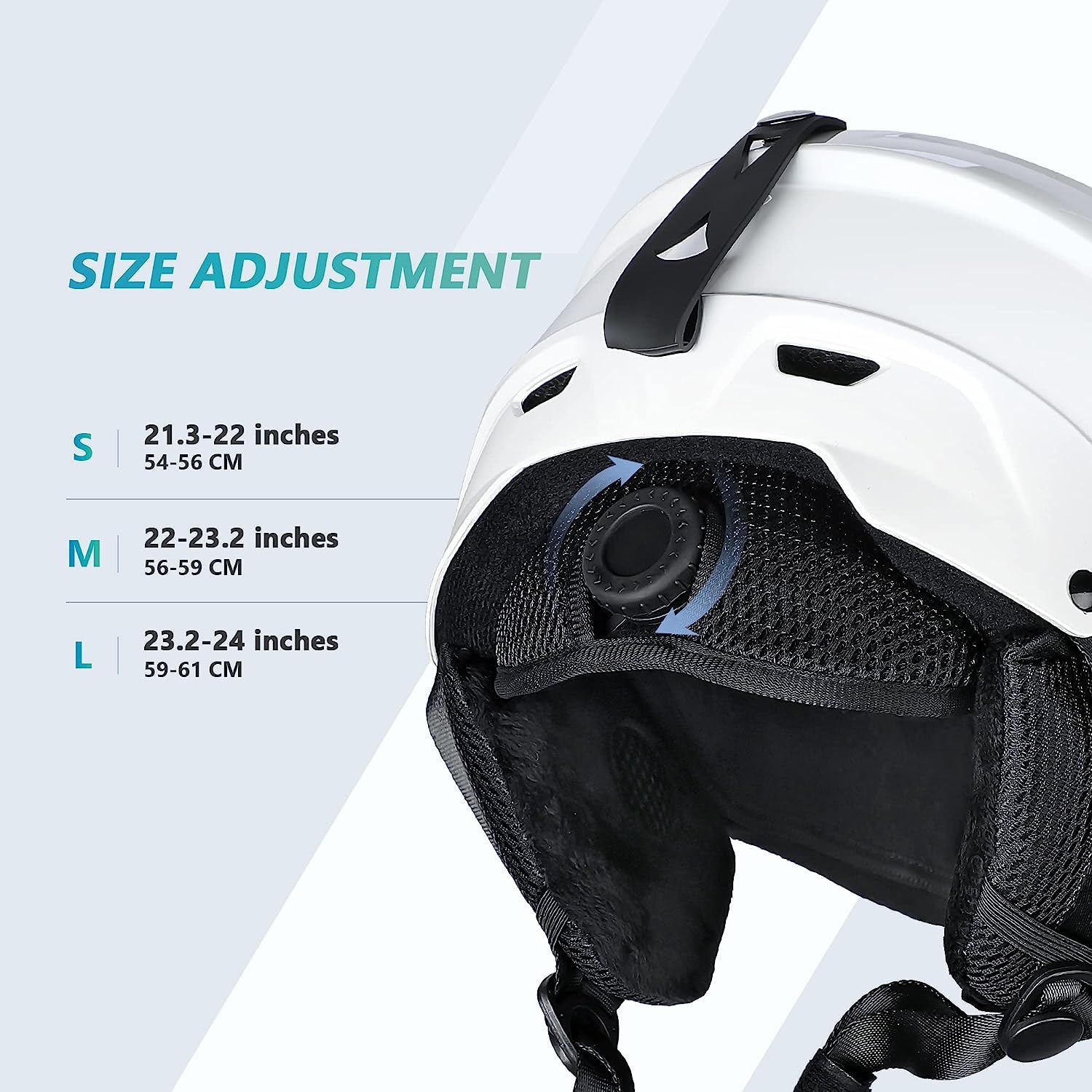 VANRORA Ski Helmet, Snowboard Helmet - Glossy White, M