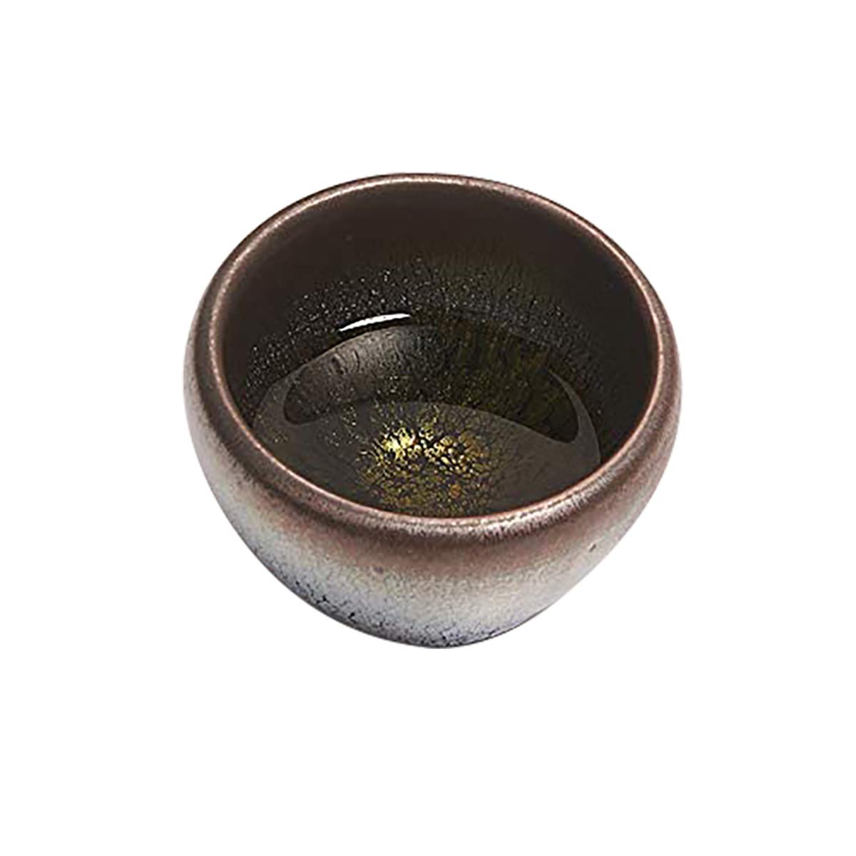 Yan Hou Tang Tang Dynasty Style Tenmoku JianZhan Chinese Teacup Soup Bowl Coffee Mug - 120ml 5.5oz Ping Rabbit Fur Coat Spot EGG Style Clay Ceramic Parijat Handicraft Designer Ceremony