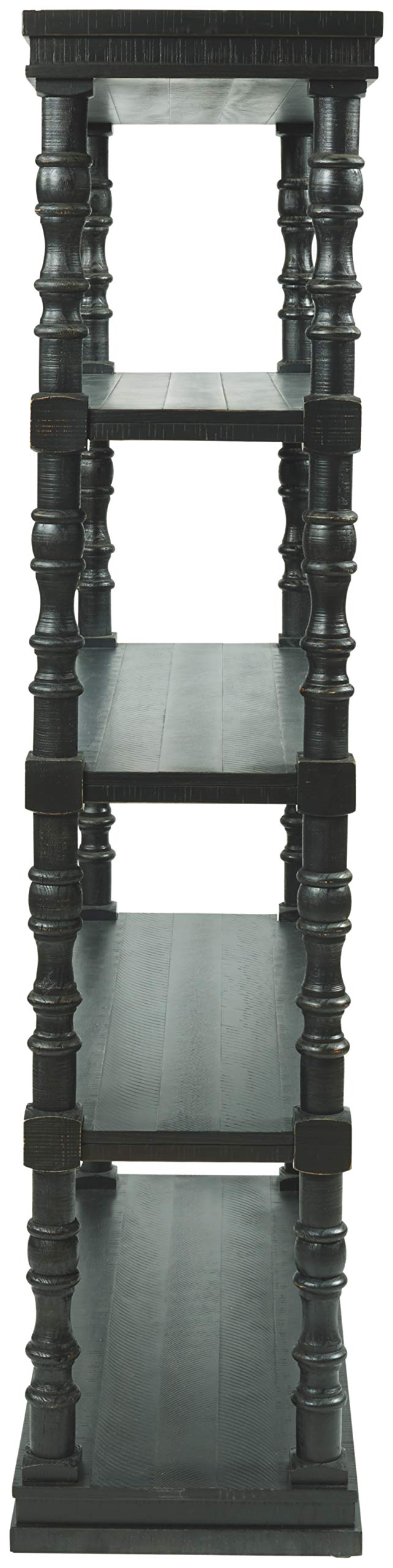 Signature Design by Ashley Dannerville Rustic Cottage 4-Tier Wood Bookcase, 74", Black