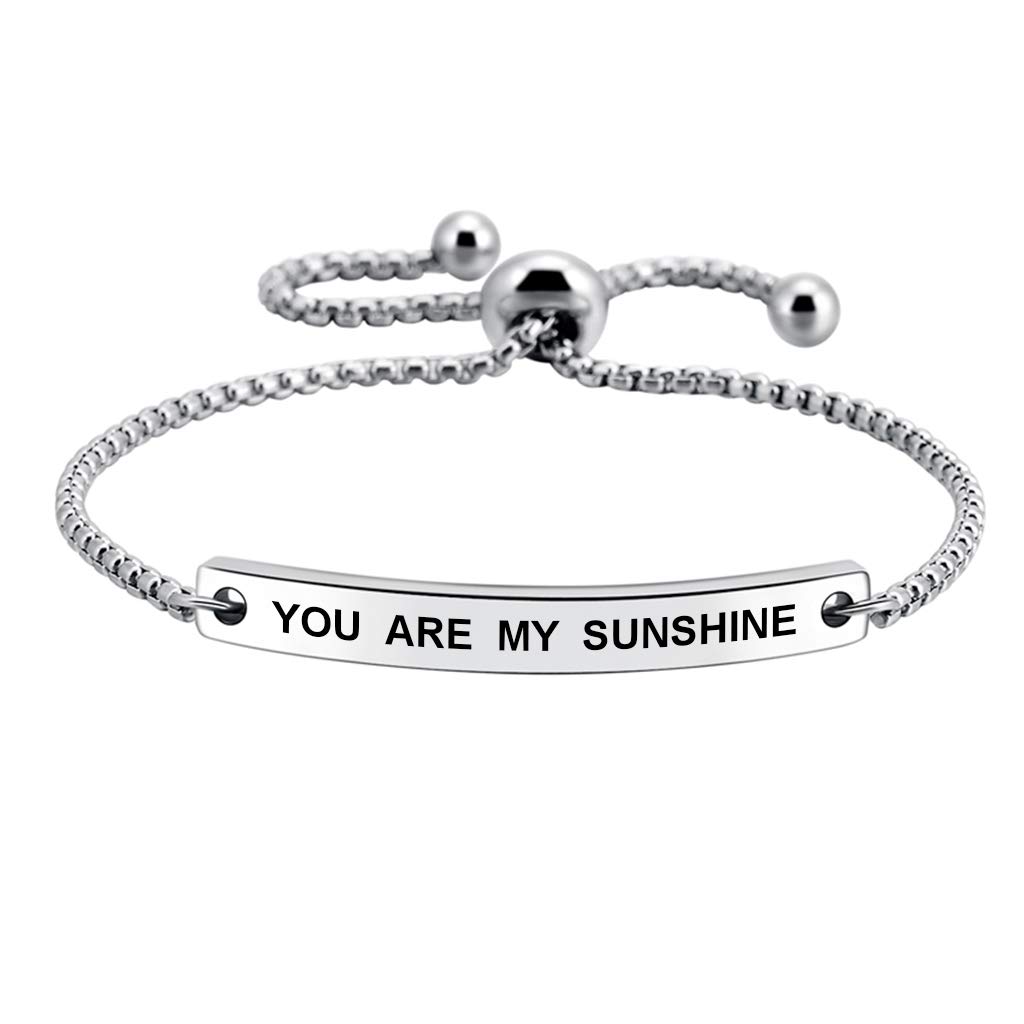 SOUSYOKYOSAM You are My Sunshine Expandable Mantra Cuff Bangle Bracelet Graduation Fashion Jewelry