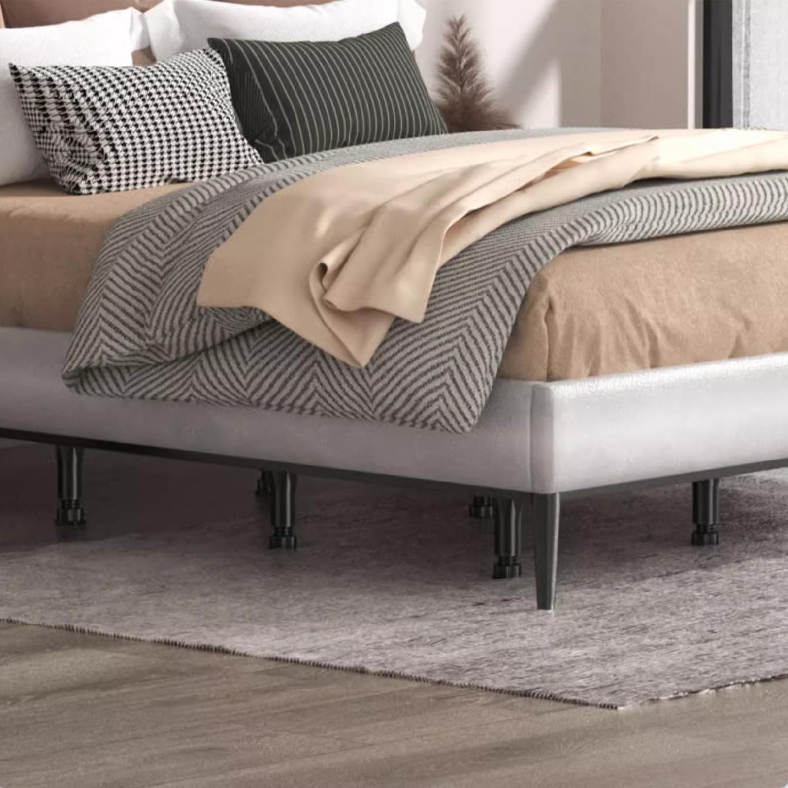 Tuklye Adjustable Bed Support Legs Bed Frame Center Support Leg for Bed Frame,Cabinet and Wooden Furniture 4PCS (7.1" ~ 13.4")