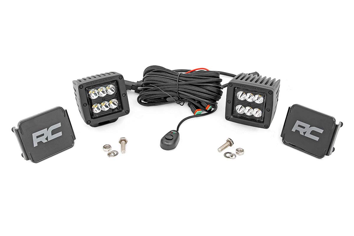 Rough Country 2" Black Series Square CREE Cube LED Lights | Spot - 70903BL