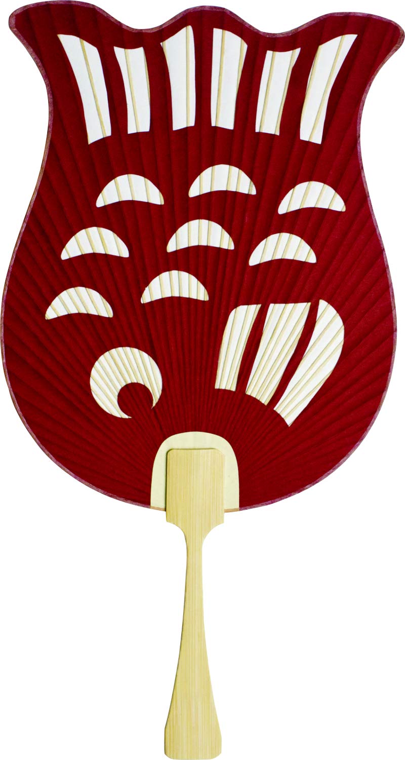 Shiomi Dan Fan Uchiwa Summer Vacation (Red) 18 x 35 cm 2207
