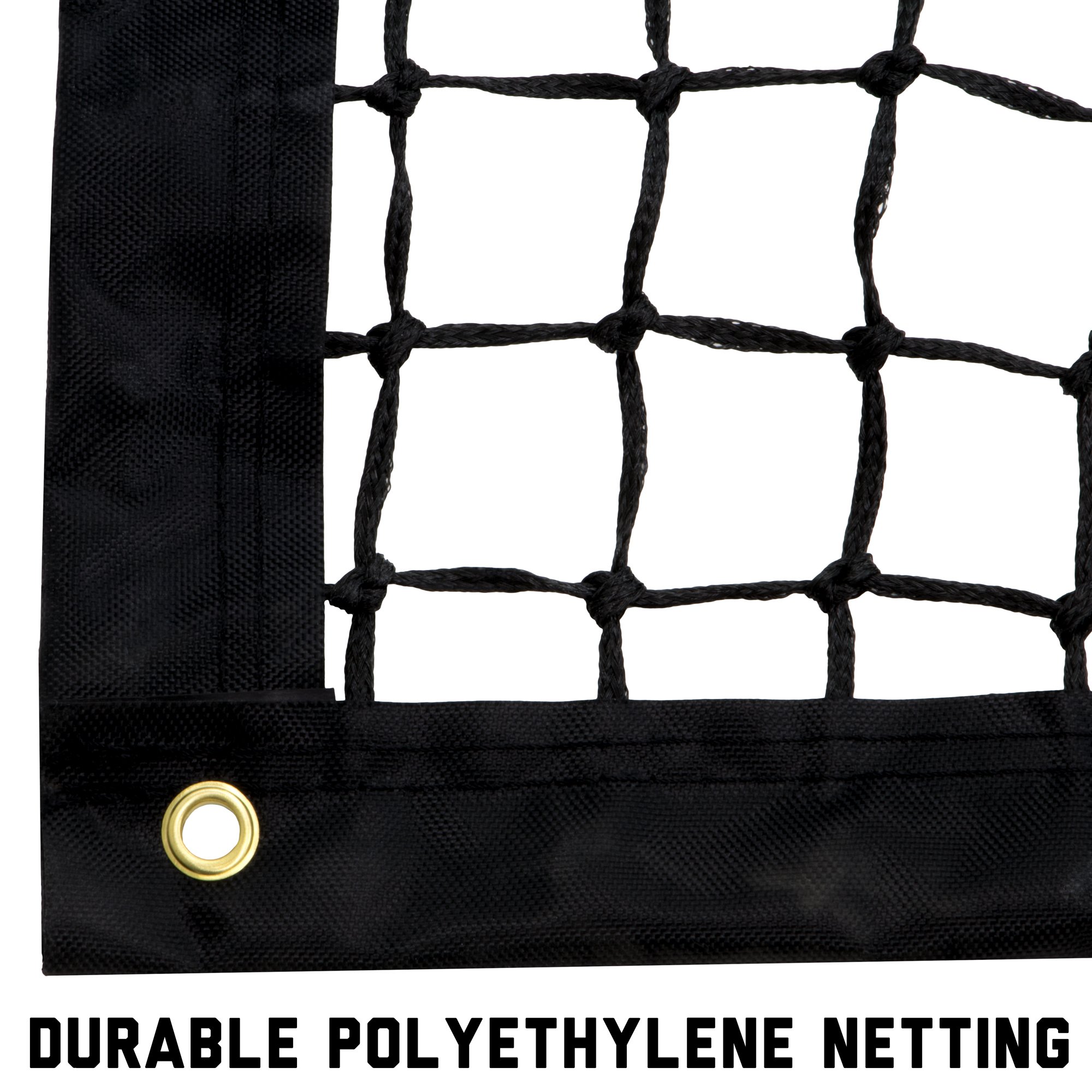 Standard Tennis Net with Winch Cable - 42" Plastic-Coated & Vinyl Netting - Full Size Replacement Sports Equipment for Indoor and Outdoor Tennis Courts - Carrying Bag Included