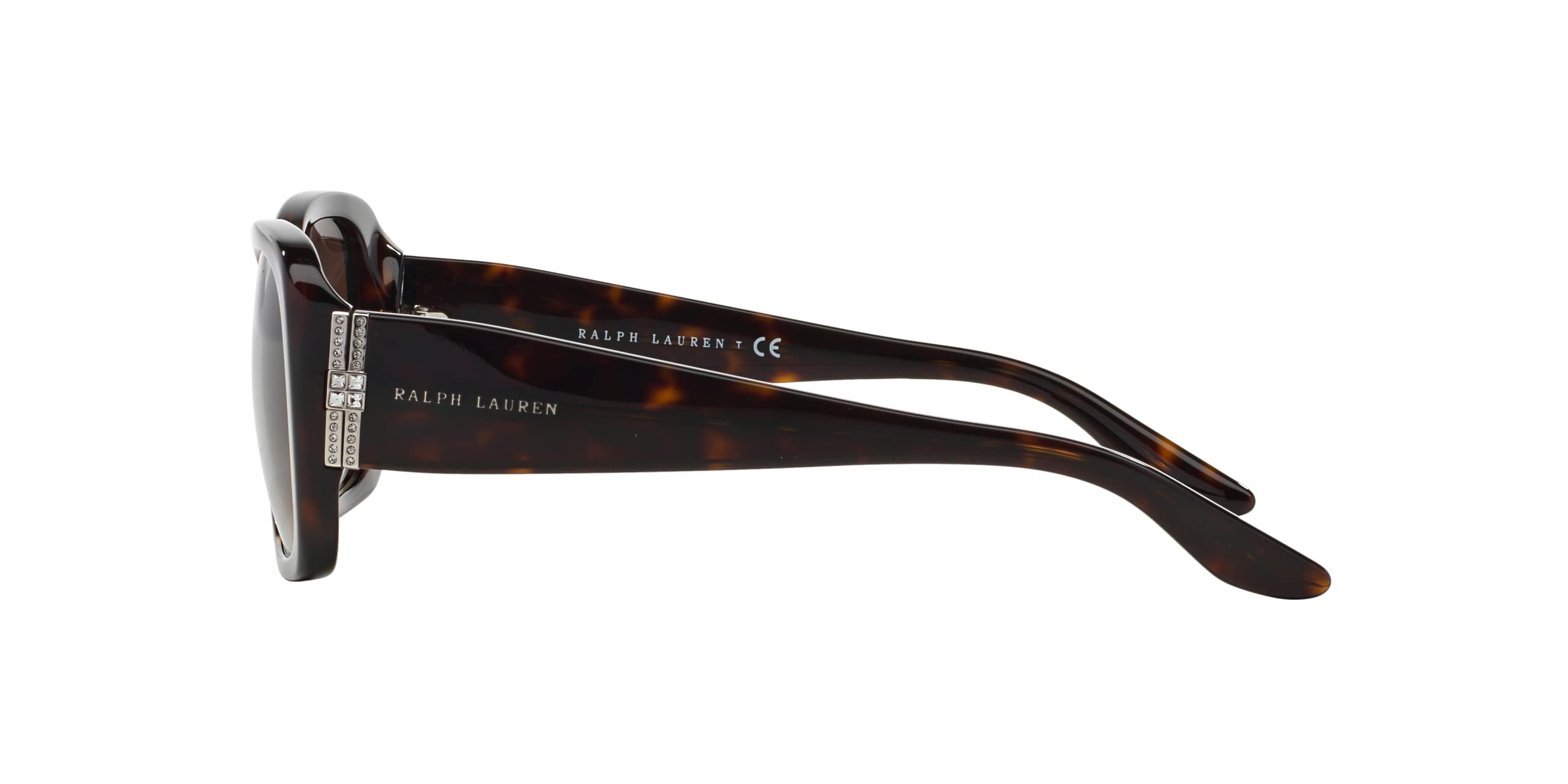 Ralph by Ralph Lauren Women's RL8127B Rectangular Sunglasses, Dark Havana/Brown Gradient, 55 mm