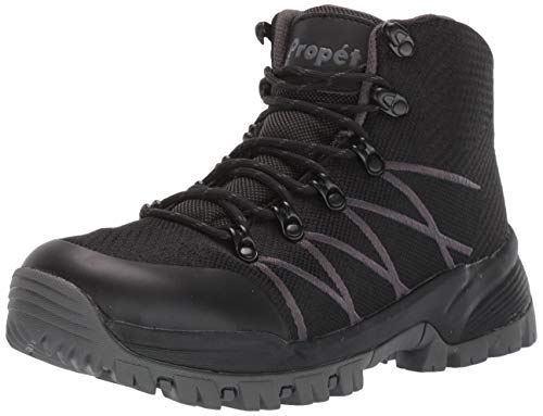 Propét Men's Traverse Hiking Boot, Black/Dark Grey, 09H 3E US