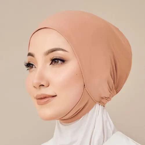 Solid color 3- pack full cover inner hijab cap. Under scarf cap for Muslim women. Coffee, black and blue color inner hijab cap…
