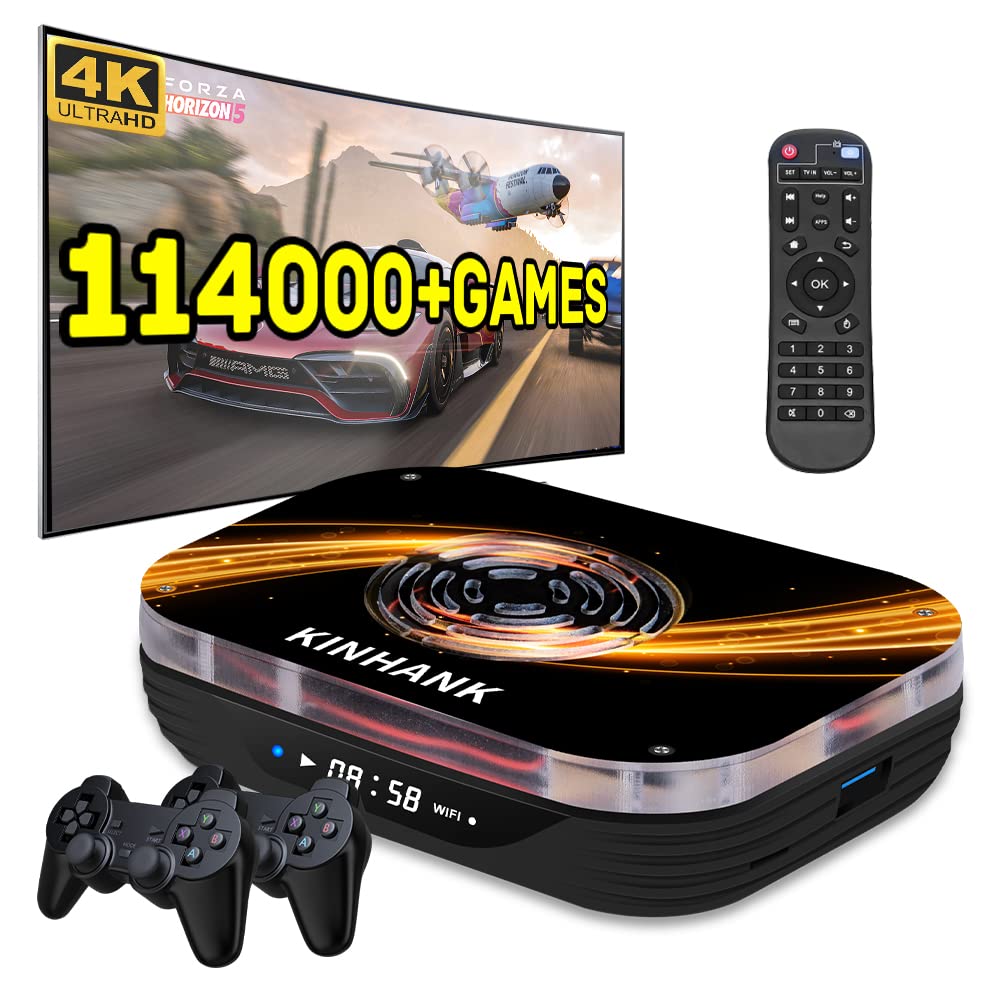 Retro Game Console Super Console X3 Plus,Video Game Console with 114000+ Retro Game,S905X3 Chip,EmuELEC 4.5/Android 9.0/CoreE,8K UHD Output,USB 3.0,Compatible with Most Emulators2.4G+5G,BT 4.0(256GB)