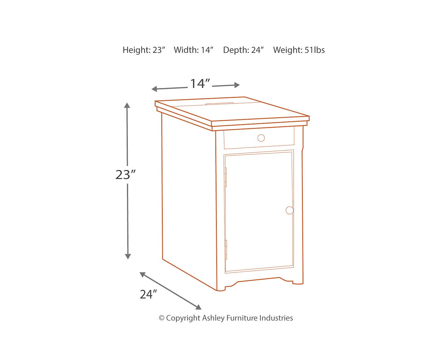 Signature Design by Ashley Laforn Chairside End Table Living Room Furniture, 0, Light Brown