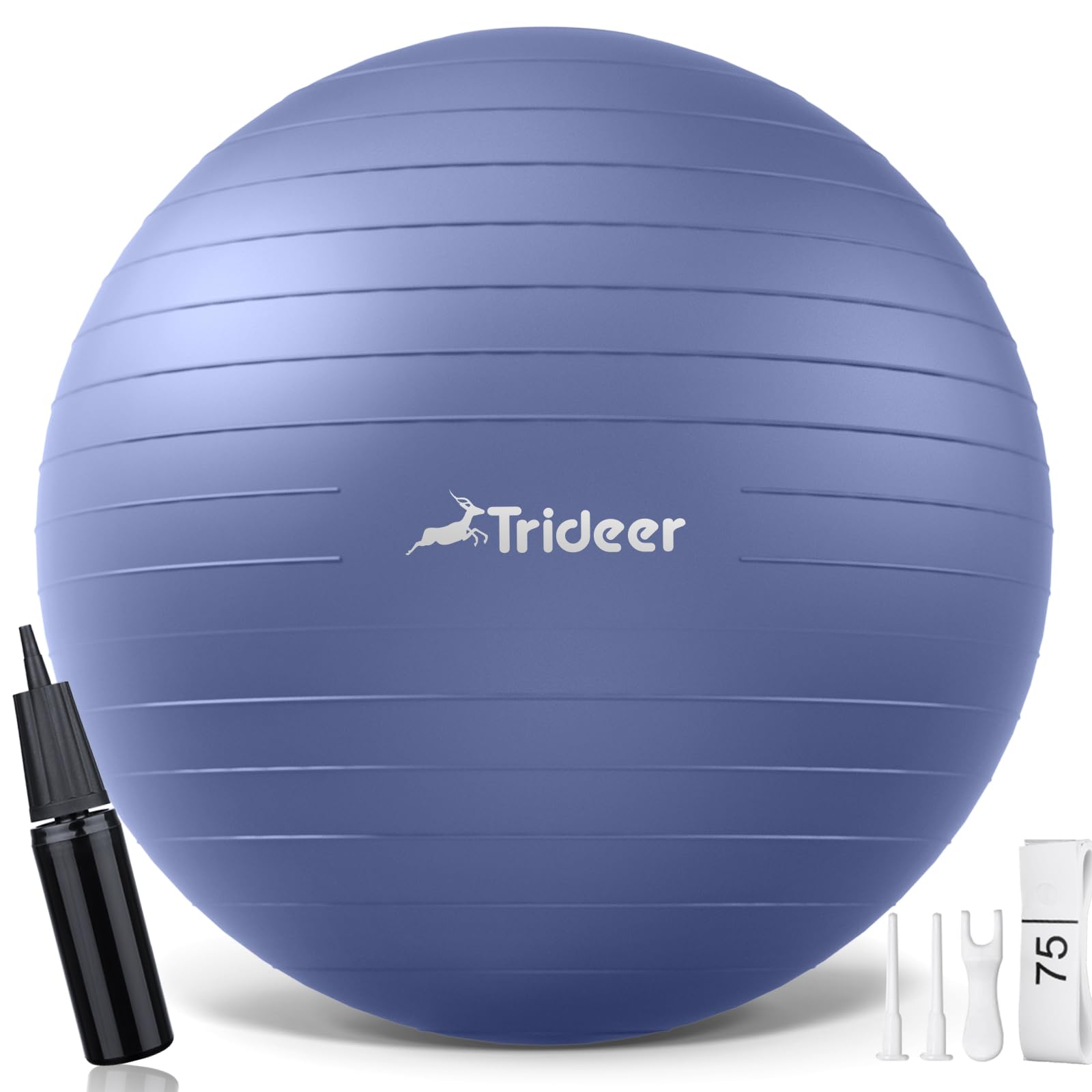 Trideer Yoga Ball - Exercise Ball for Workout pilates Stability - Anti-Burst and Slip Resistant for physical therapy, Birthing, Stretching & Core Workout, Office Ball Chair, Flexible Seating, Home Gym