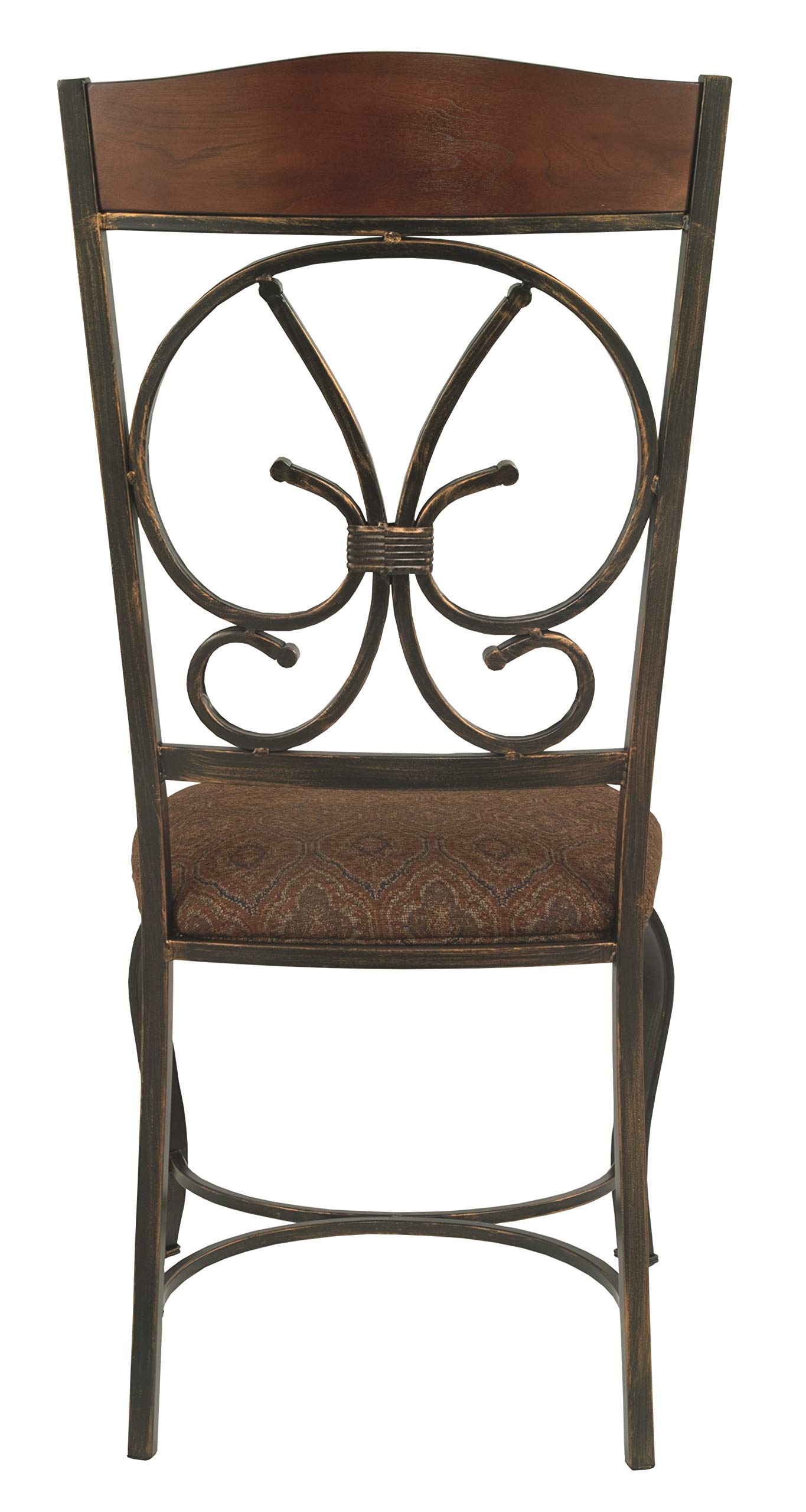 Signature Design by Ashley Glambrey Old World Dining Chair with Cushion, 4 Count,, 23.5"D x 19.75"W x 40.5"H, Brown