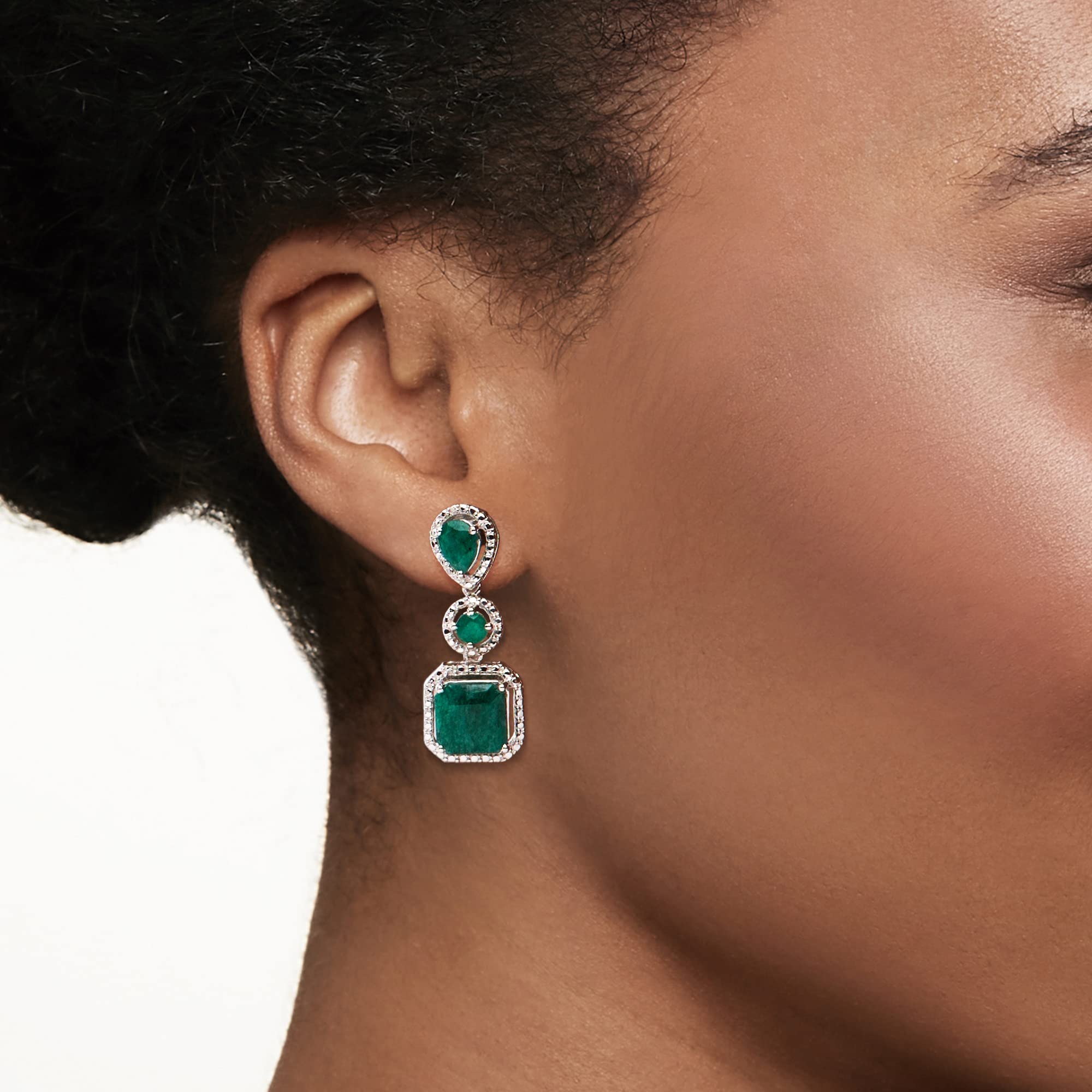 Ross-Simons Pair of Gemstone Drop Earrings in Sterling Silver