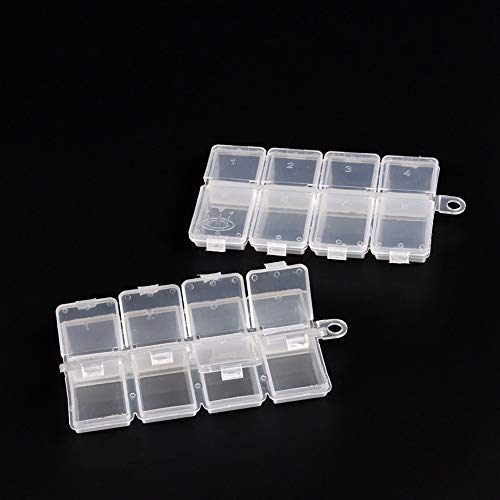 Yeuipea Fishing Tackle Storage Box, 8 Compartments Fly Lure Box Fishing Tackle Storage Box Spoon Hook Bait Tackle Case
