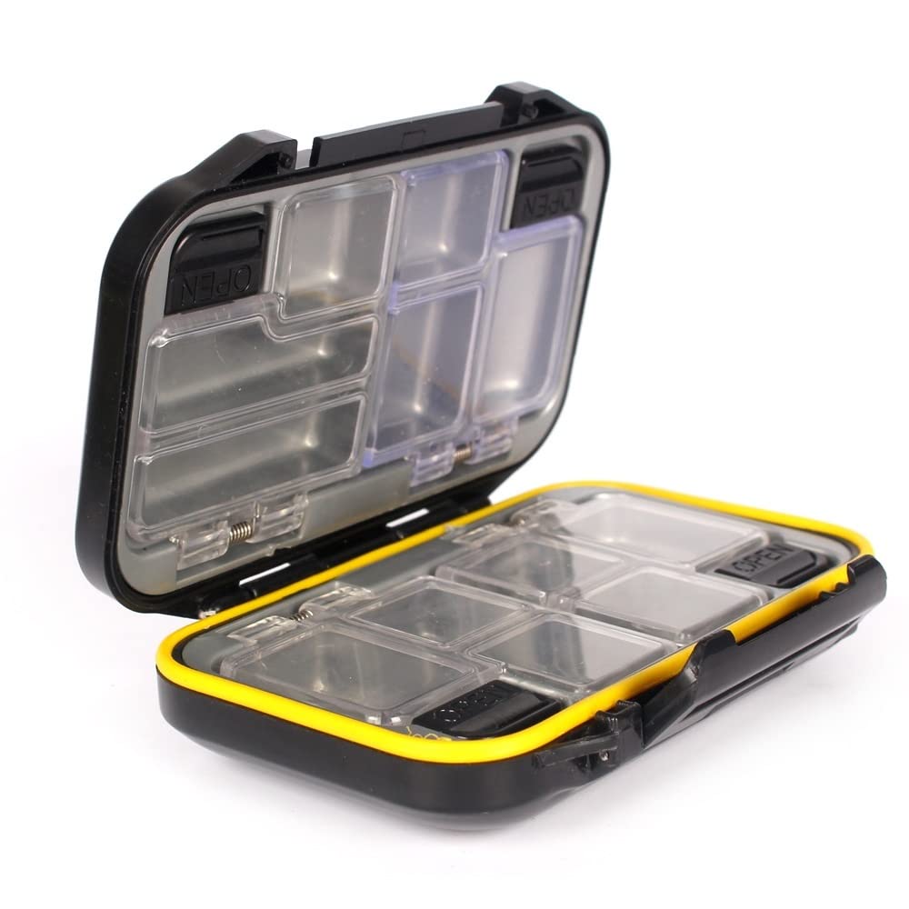 TKFDC 12 Compartments Plastic Fishing Box Bait Two-Color Fishing Tackle Boxes Fish Lures Hooks Storage Accessories (Color : E)