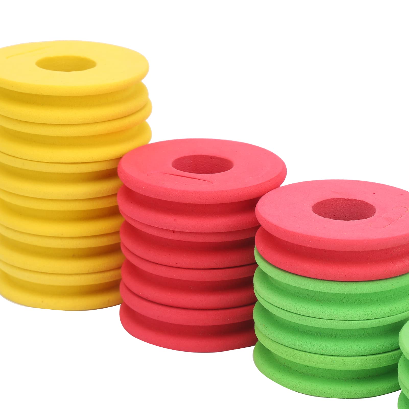 Yeuipea Fishing Foam Spools,16pcs Fishing Line Storage Foam Spools Winding Board Tool Bobbin Tackle Mix Color