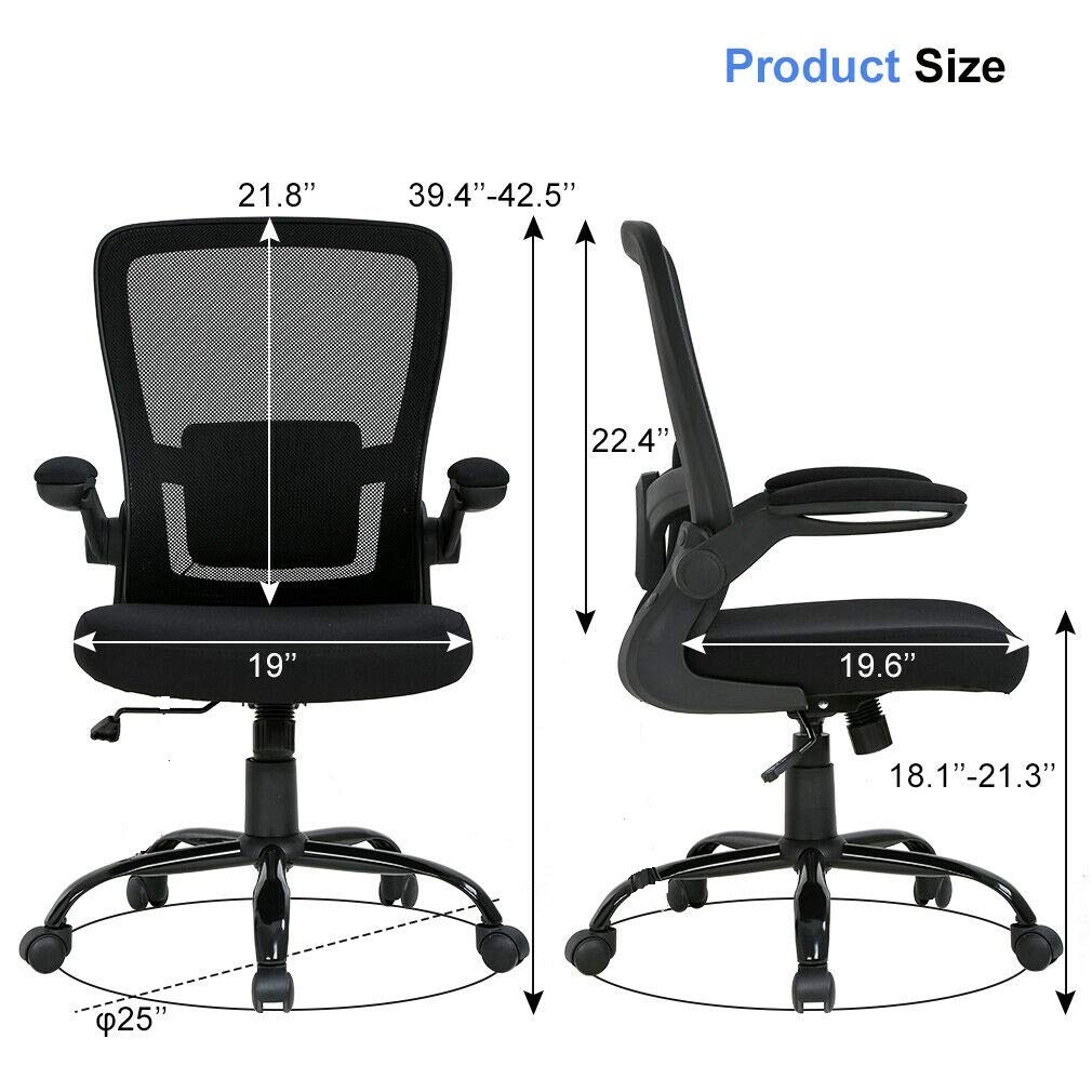 SuccessfulHome Ergonomic Office Chair, Home Office Desk Chair, Mesh Computer Chair with Lumbar Support, Ergonomic Desk Chair, Computer Chair, Computer Chair with Lumbar Support (Black)
