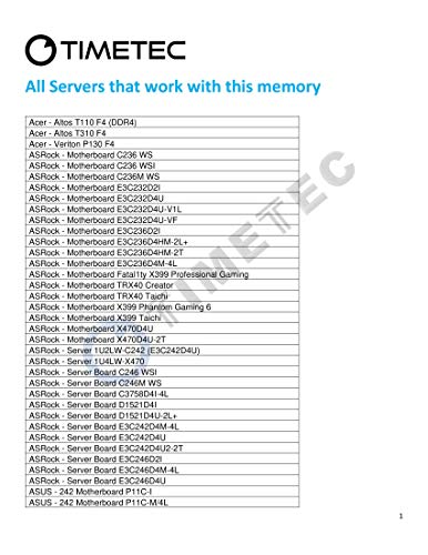 Timetec Hynix IC 32GB KIT (2x16GB) DDR4 2666MHz PC4-21300 Unbuffered ECC 1.2V CL19 2Rx8 Dual Rank 288 Pin UDIMM Server Memory RAM Module Upgrade (32GB KIT (2x16GB))