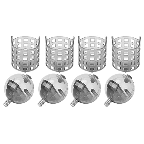 Yeuipea Fishing Feeder Lure Bait, 4Pcs PE Plastic Portable Fishing Feeder Lure Bait Cage Tackle Accessories with Weight(M)