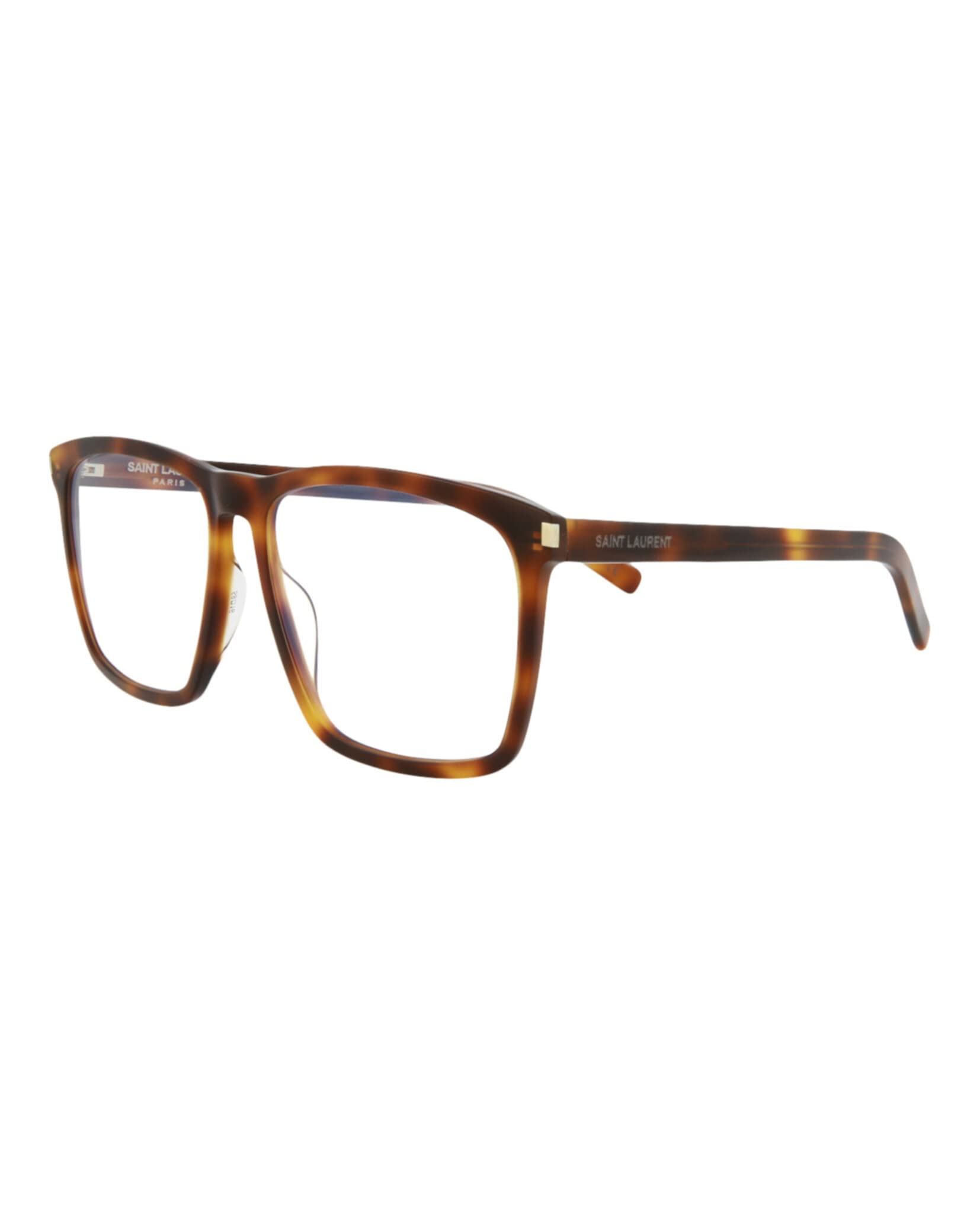 Saint Laurent Square/Rectangle Optical Frames Havana Havana Transparent Luxury Eyewear Made In Italy Acetate Frame Designer Fashion for Everyday Luxury