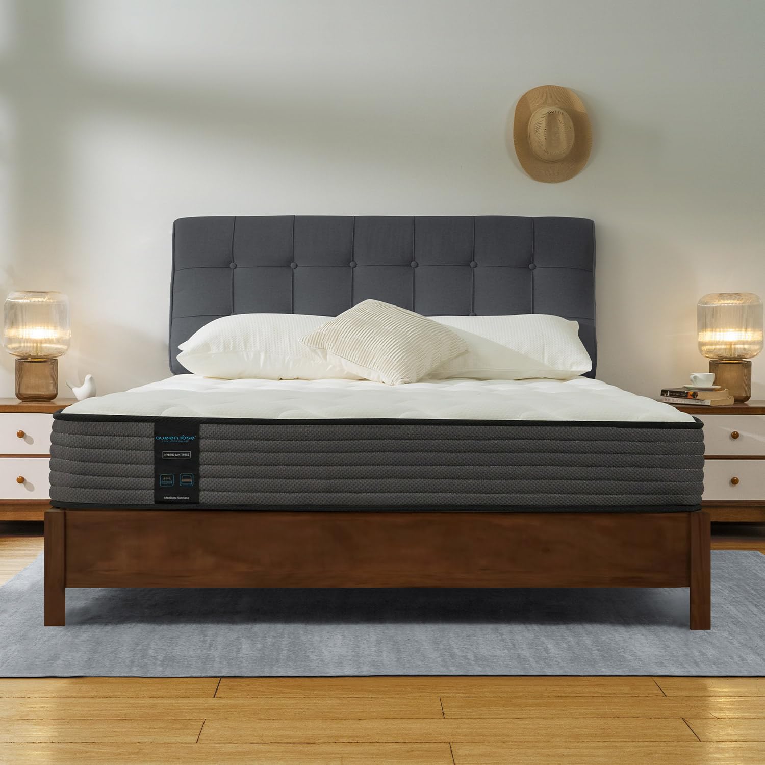 QUEEN ROSE Twin Size 6 Inch Hybrid Mattress in a Box, Memory Foam Mattress Motion Isolation Pressure Relief Individually Wrapped Pocket Coils Mattress……