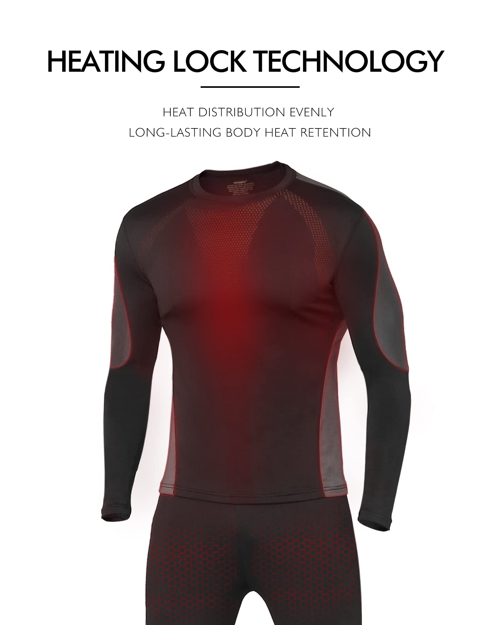 WEERTI Thermal Underwear for Men Long Johns with Fleece Lined Sport Base layer Hunting Gear in Cold Weather Winter