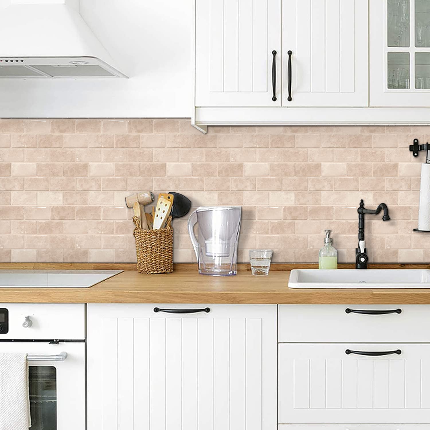 STICKGOO 10-Sheet Peel and Stick Subway Tile Backsplash, 13"x 12" Kitchen Backsplash Peel and Stick Tiles 3D Wall Panels