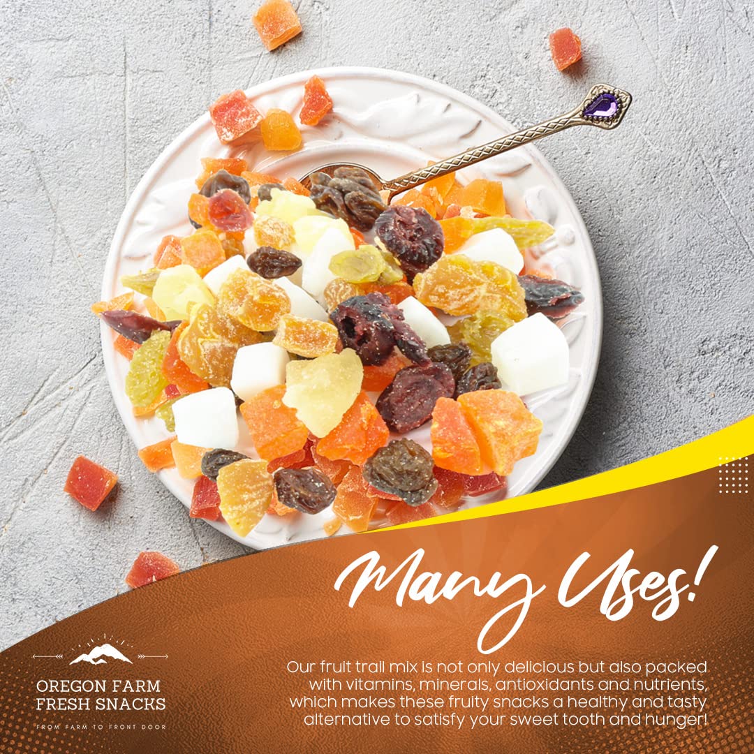 Oregon Farm Fresh Snacks Dried Fruit Mix β 24oz Healthy Snacks - Fresh and Natural Fruit Trail Mix β Mixed Fruit Snacks for Adults and Kids β Ideal for Breakfast, Cakes, Snacks