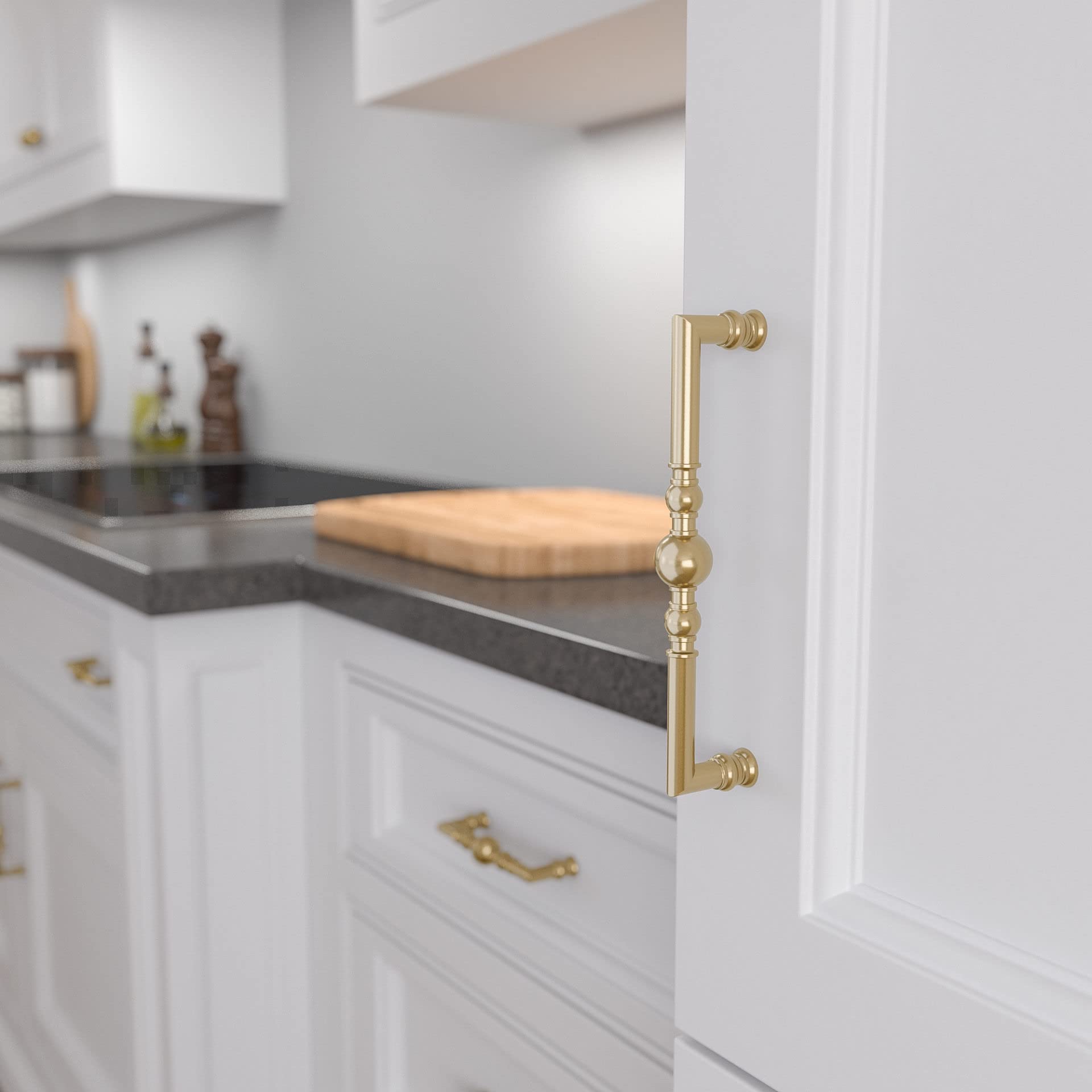 Richelieu Hardware BP8789192CHBRZ Firenze Collection 7 9/16-inch (192 mm) Center-to-Center Champagne Bronze Traditional Round Cabinet and Drawer Pull Handle for Kitchen, Bathroom, and Furniture