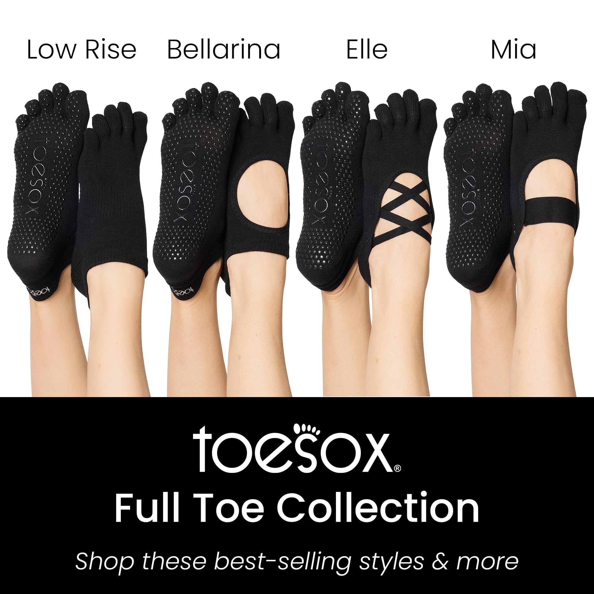 toesox Women’s Mia Full Toe Socks, Charcoal Leopard, Small