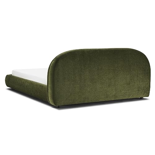 POLY & BARK Genoa King Size Bed in Distressed Green Velvet