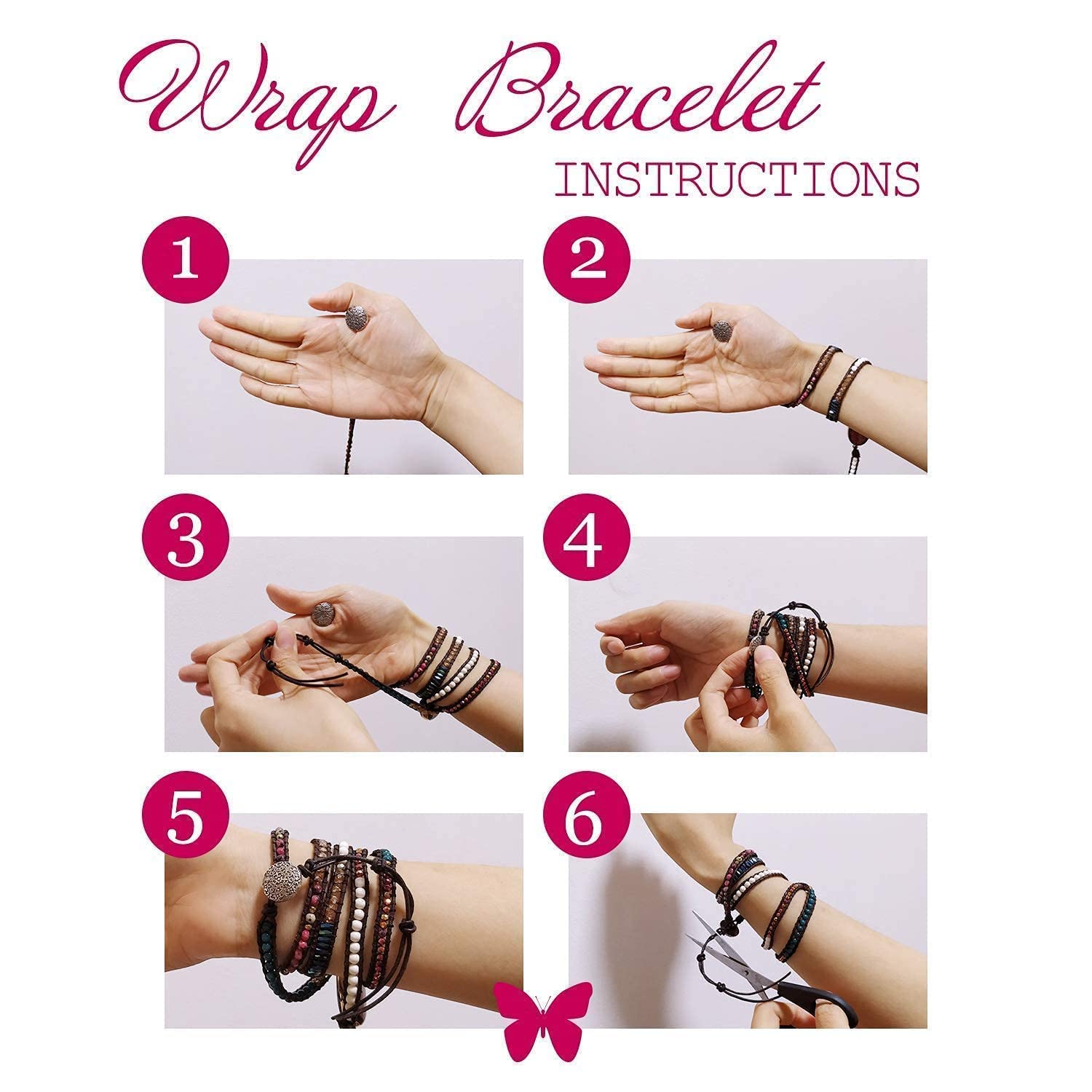 Teepollo Handmade Jasper Turquoise Amethyst Boho Wrap Bracelets for Women-Healing Natural Stone Beads Crystal Bohemian Bracelets Collection for Women Girl