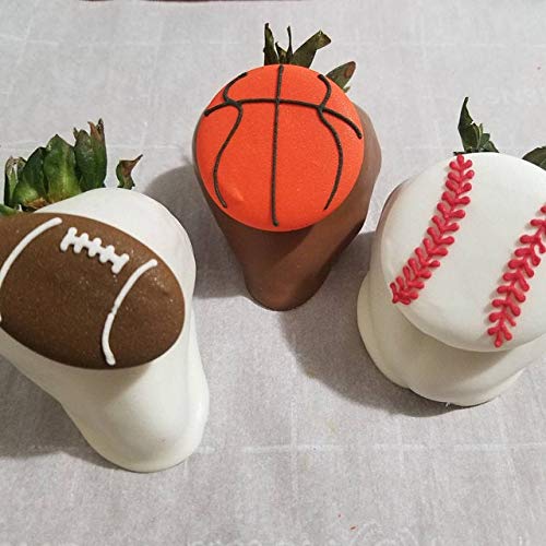 Set of 12 Royal Icing Sports Balls - Edible Cupcake Toppers by Sugar Deco (Baseballs)