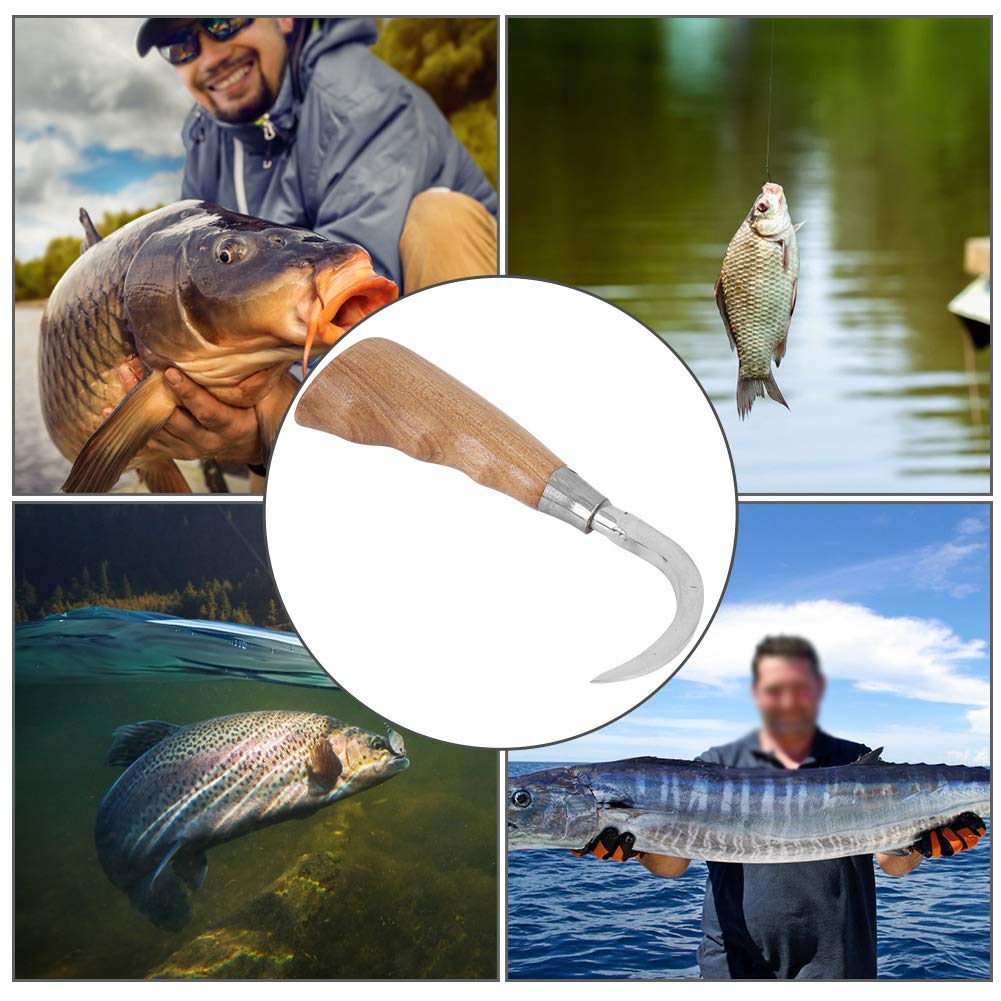 Stainless Steel Fish Hook Fishing Tackle Fish Lifter Drag Fish Hook Control Tool Ice Boat Fishing Tackle Tool