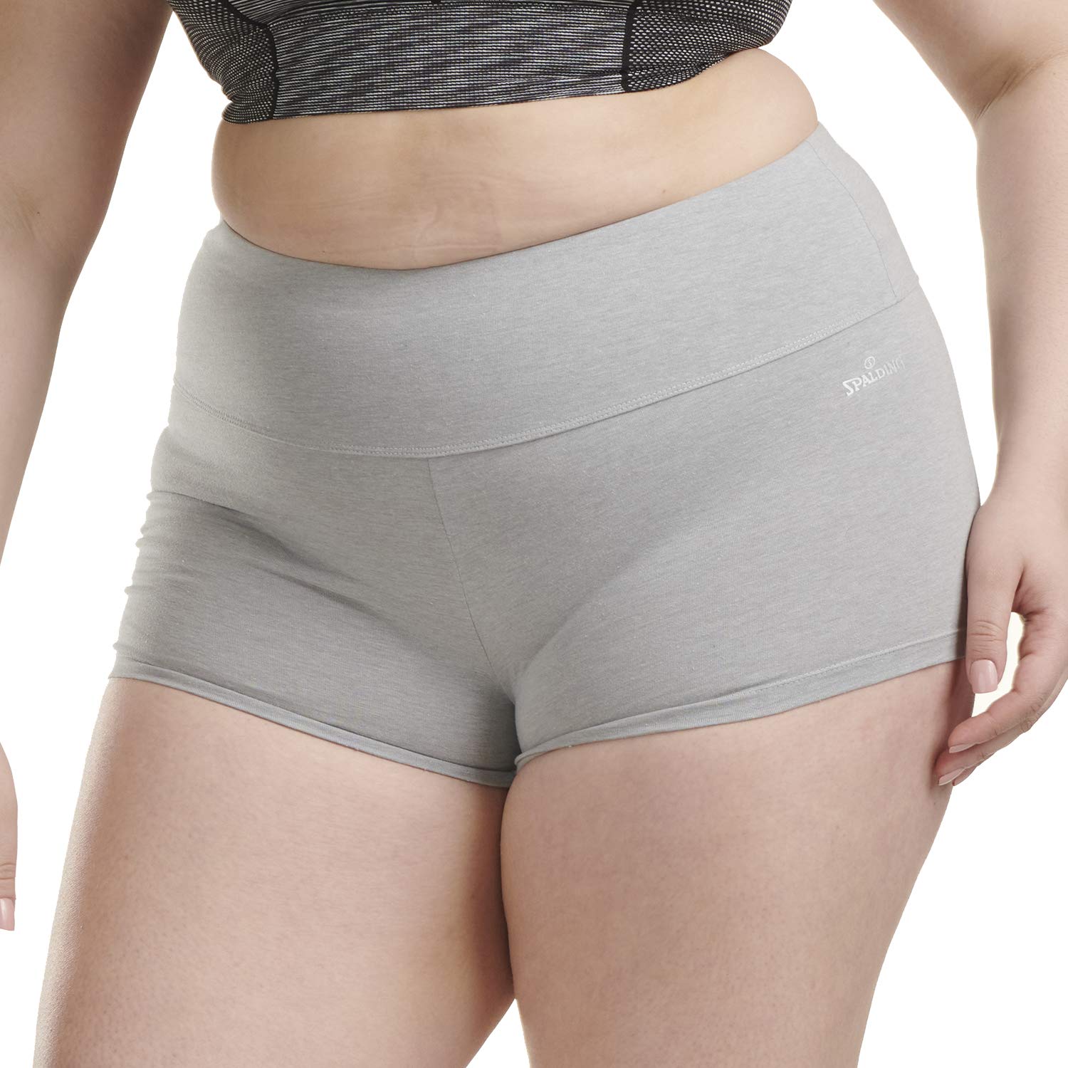 Spalding Women's Active 3 Inch Volleyball Short, Regular and Plus Size, Heather Grey, 2X