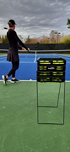 Tourna Ballport Deluxe Tennis Ball Hopper with Wheels - Black