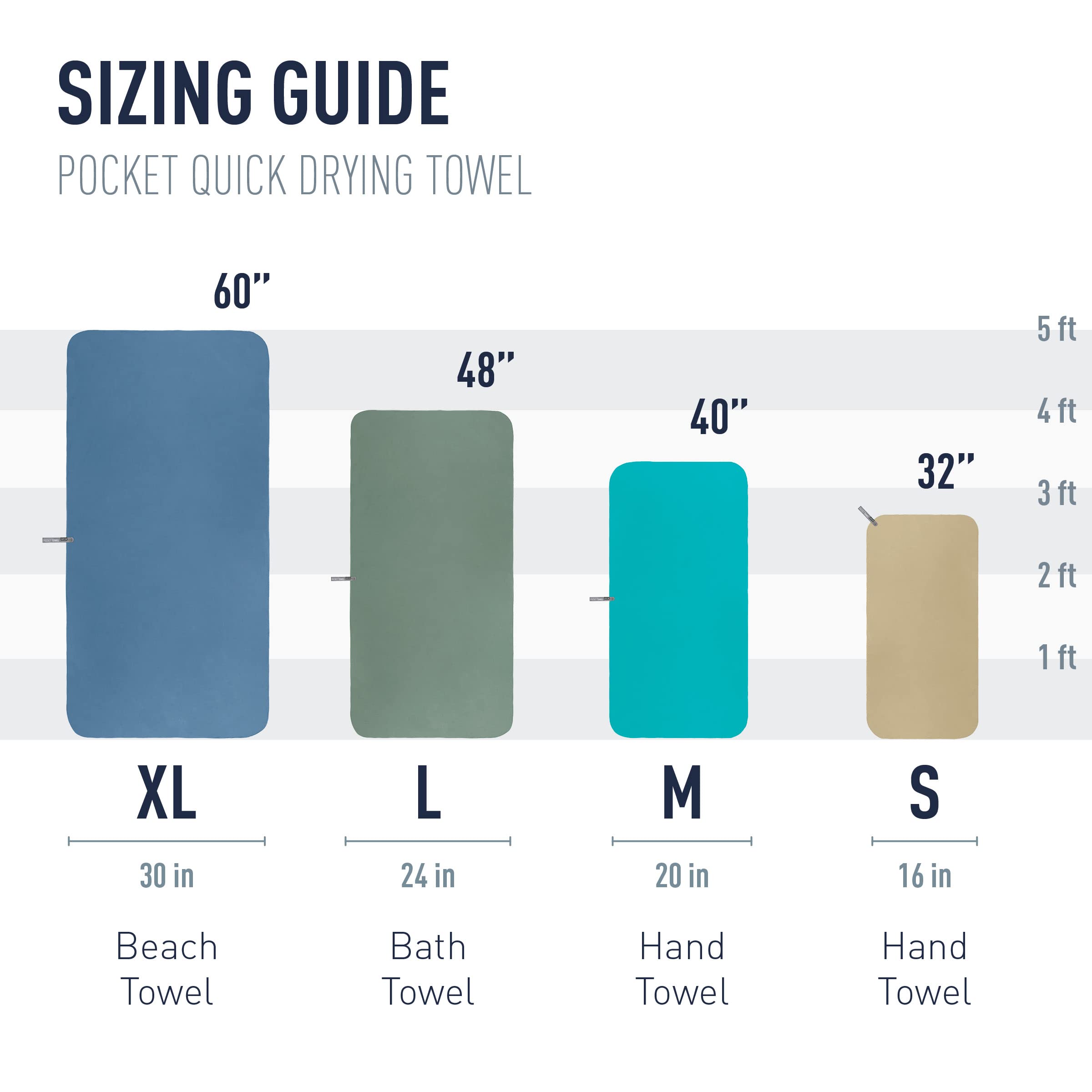 Sea to Summit Portable Pocket Towel for Camping, Gym, and Travel, Medium/Dish Towel, Orange