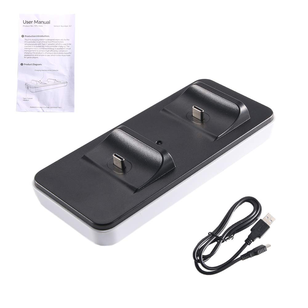 PS5 Controller Charger, Dual USB Charging Station for Playstation 5, Fast Charging, Two Dualsense Charging Station, Charging Station Dock