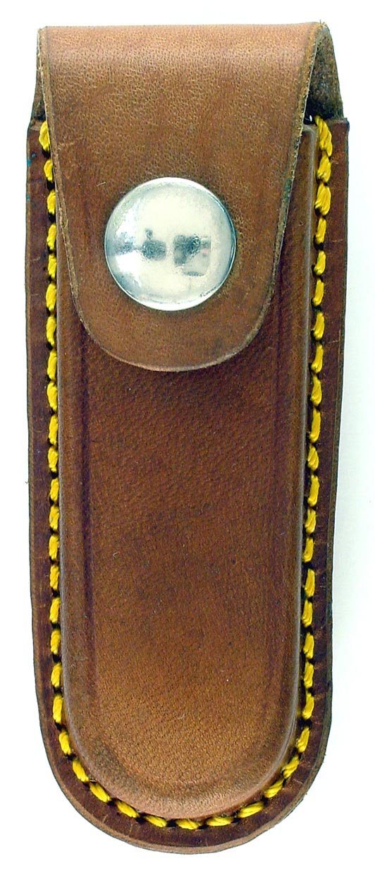 RUKO NK812-30CL Leather Sheath for 3" Closed Folding Knife, Brown