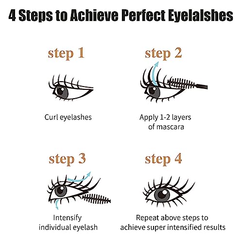 Vibely Mascara, 2 In 1 Thrive Mascara for Natural Lengthening & Thickening Effect, Mascara Waterproof No Clumping Magic 4D Silk Fiber Lash Mascara, Mascara Black Volume and Length Telescopic Mascara (01)