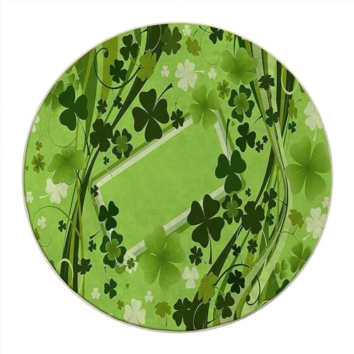 Round Office Chair Mat for Hardwood Floor St. Patricks Day Floor Protector Mats Green Easy Rolling for Gaming Chairs,Without Smell 2 FT