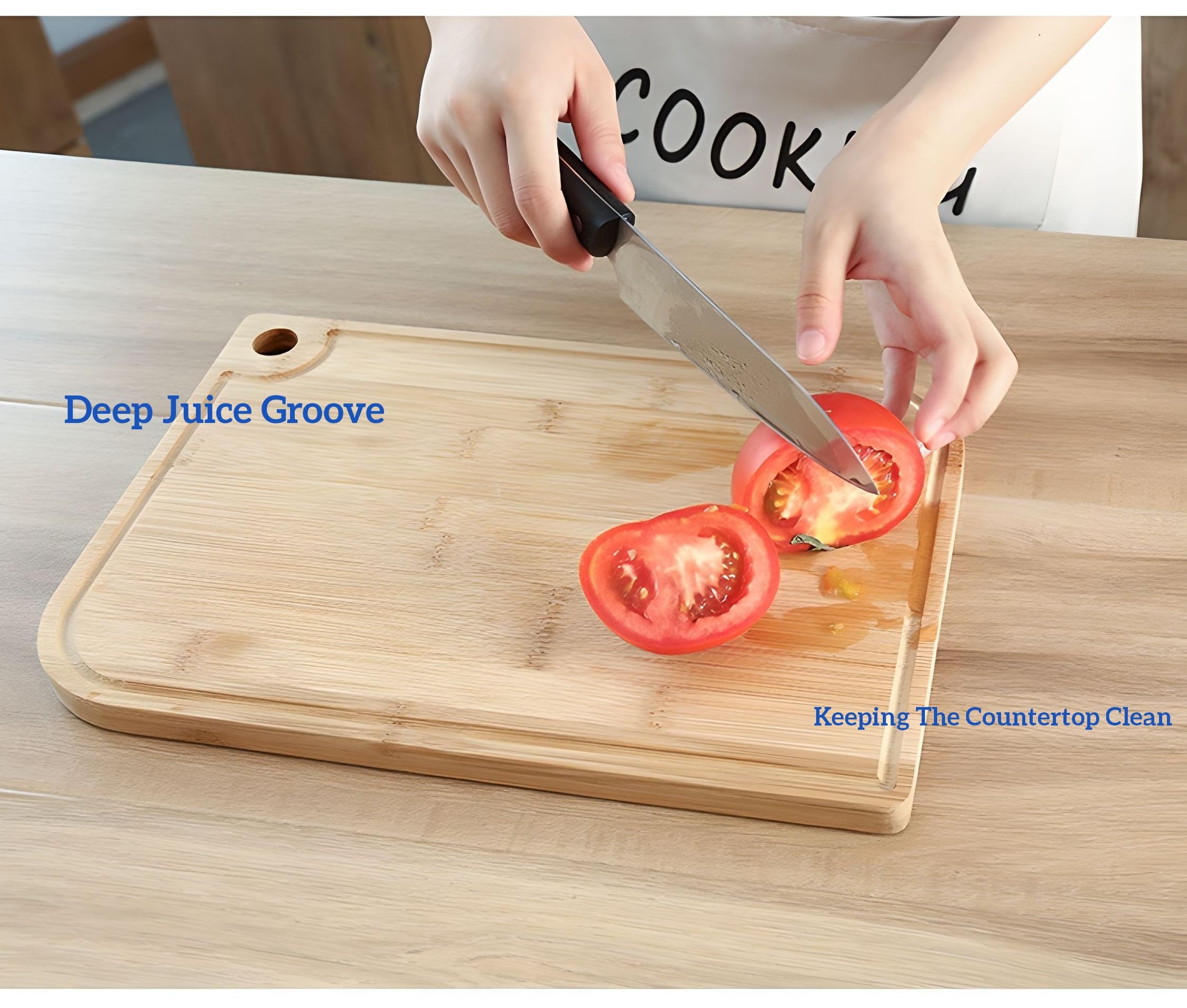 Reversible Bamboo Cutting Board with Deep Juice Groove,bamboo Cutting Boards for Kitchen,breakfast board.Cutting Boards for meat.15''x10.6'' large cutting board.outdoor board