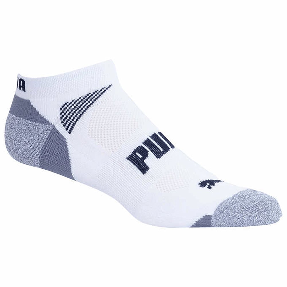 PUMA Men's No show Sport Socks, Moisture Control, Arch Support (8 Pair) (Extended Size - Shoe Size (12-16, Black-White)