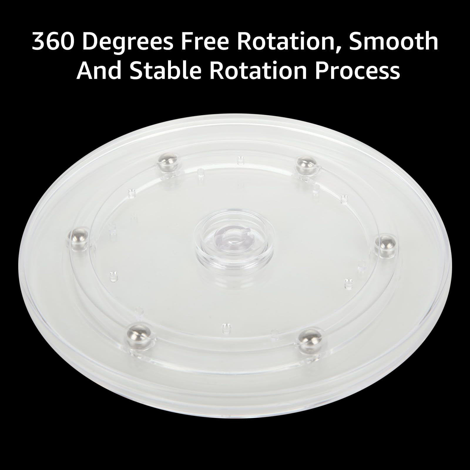 WOPPLXY 4Pcs 6 Inch Lazy Susan Turntable Acrylic Ball Bearing Rotating Tray, Rotating Swivel Base Clear Acrylic Plates for Kitchen Countertop, Pantry, Cabinet, Spices, Makeup(360˚ Rotation)