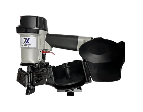 Zeluga 10-145 Pneumatic 15 Degree Coil Roofing Nailer with 120 PCS Load Capacity Coil Nailer Kit with Eye Protection and Repair Kit