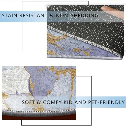 Round Office Chair Mat Marble Chair Rugs Floor Protectors Abstract Luxury Art Office Home Floor Protector mat Chairmats 4 FT