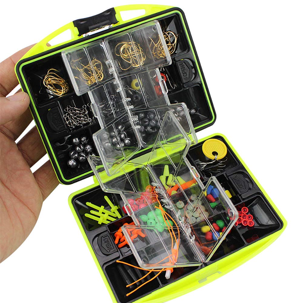 Zerlibeaful Kit Accessories Multifunctional Set Spoon Box Sinker Tools Hooks Tackle Fishing Fishing Mini Kit (Green, One Size)