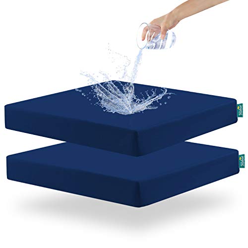 Square Pack N Play Fitted Sheets (for Square Play Yard), Perfect for New Room2 / TotBloc Portable Playard, 2 Pack, Ultra Soft Cotton Surface, Fitted Playpen Sheet, Navy Blue,Waterproof